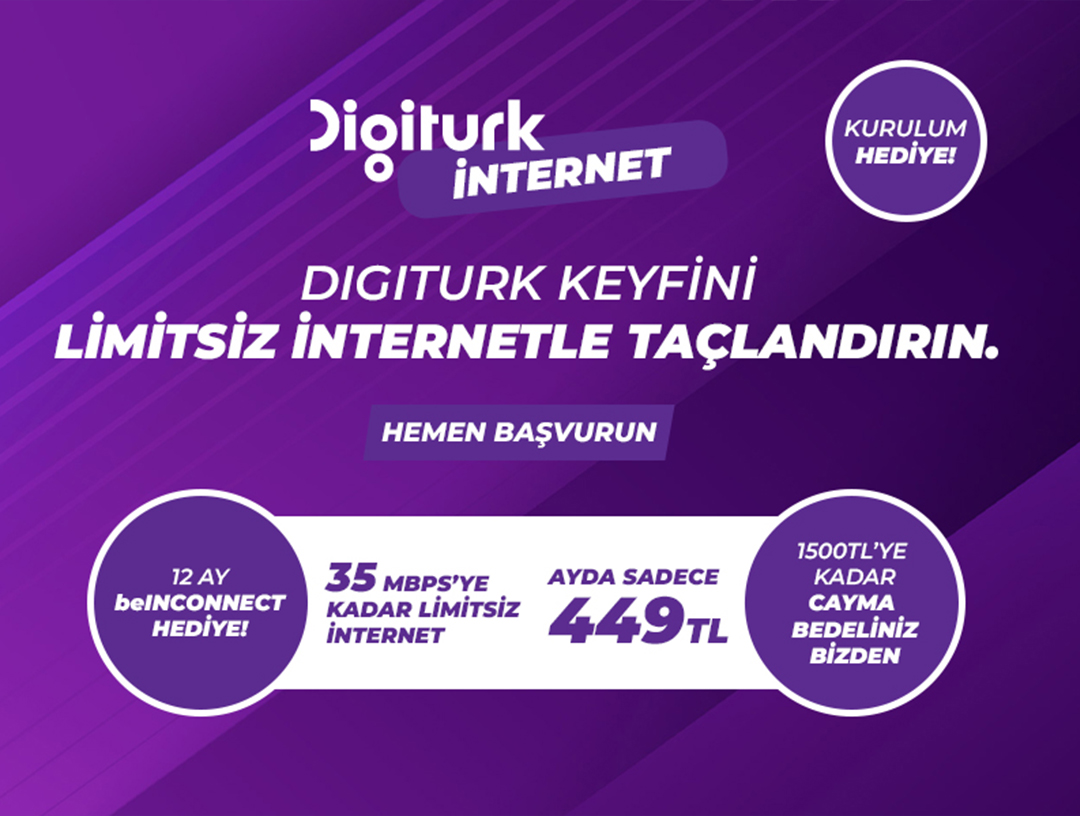 Digiturk TV + Limitsiz Fiber İnternet Paketleri